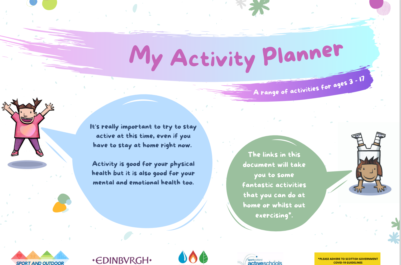 Staying active activity planner